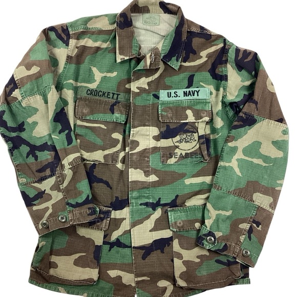 American Vintage | Jackets & Coats | Vintage Us Navy Seabees 8s Camo ...